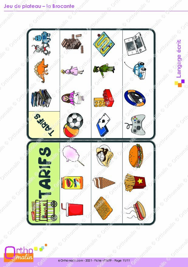 Ressource orthophonie - Jeu de plateau - la Brocante | Orthomalin Ressource orthophonie - Jeu de plateau - la Brocante | Orthomalin