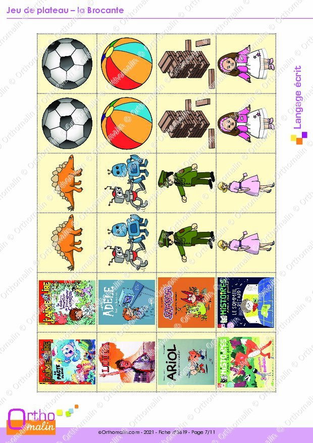 Ressource orthophonie - Jeu de plateau - la Brocante | Orthomalin Ressource orthophonie - Jeu de plateau - la Brocante | Orthomalin