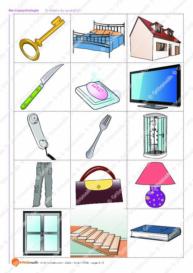Ressource Orthophonie 15 Objets Du Quotidien Orthomalin